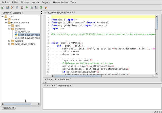 Camino a gvSIG 2.3: Nuevas funcionalidades en el Scripting Composer ...